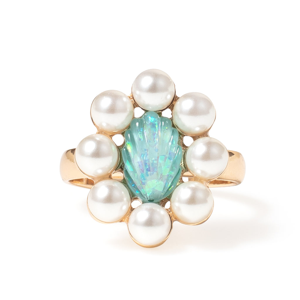 Shell Bloom Ring (Lagoon) – Liquem